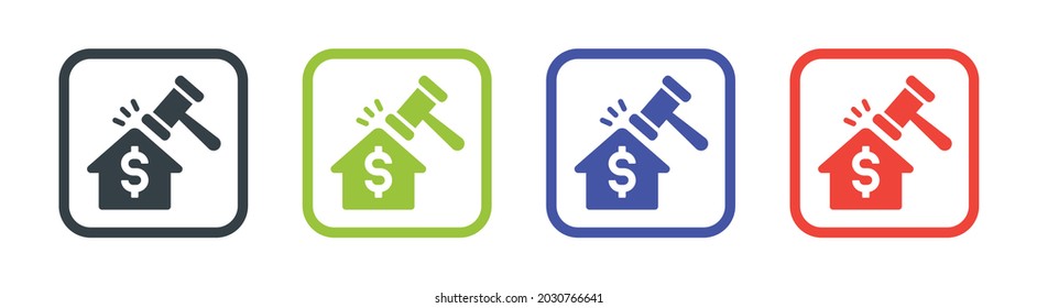 Real Estate Auction Icon Vector Illustration Stock Vector (Royalty Free ...