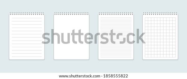 Realistic Notebook Squared Line Sheets Set Stock Vector (Royalty Free ...