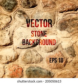 Realistic Stone Wall Vector Background Stock Vector (Royalty Free) 205050613 | Shutterstock