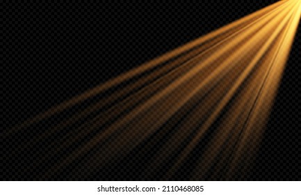 Realistic Sun Rays Light Effect Warm Stock Vector (Royalty Free ...