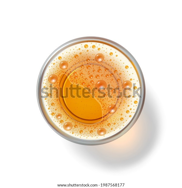 Realistic Vector Beer Glass Top View Stock Vector (Royalty Free ...