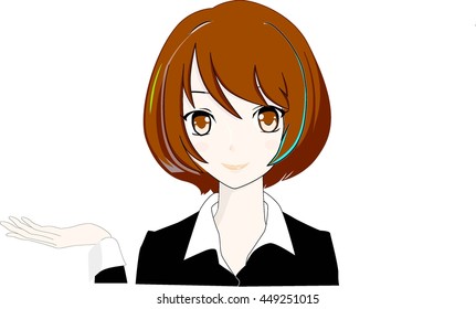 Vector Illustration Poster Blonde Anime Girl: vector de stock (libre de ...