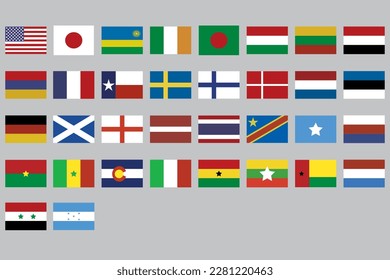 Rectangle Flags World Collection Stock Vector (Royalty Free) 2281220463 ...