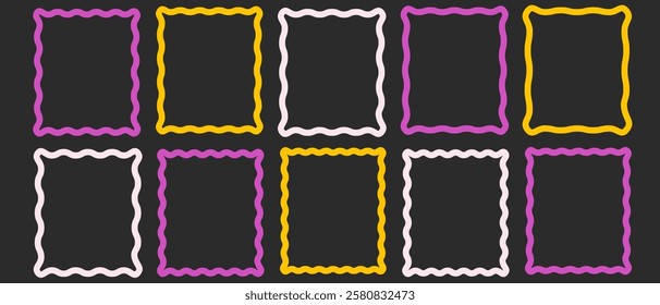 Rectangle Frames Scallop Edges Set Squiggle Stock Vector (Royalty Free) 2580832473 | Shutterstock