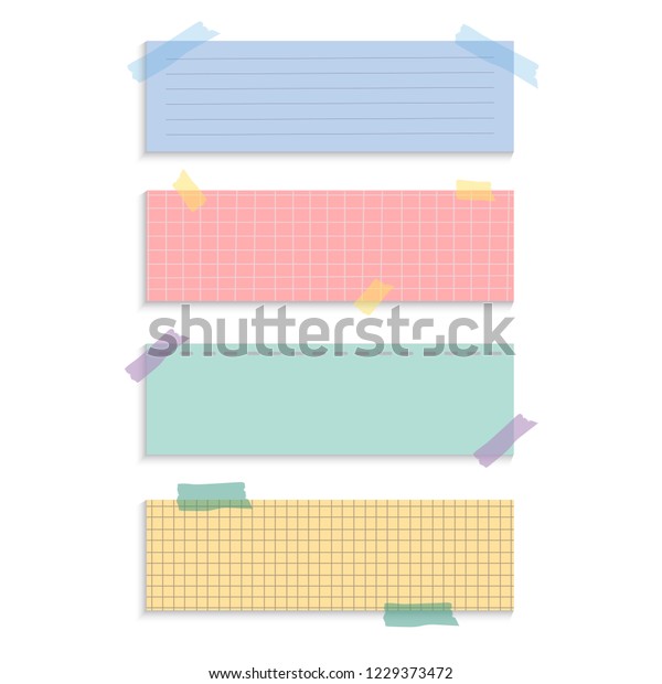 Rectangle Reminder Paper Notes Vector Set Stock Vector (Royalty Free ...