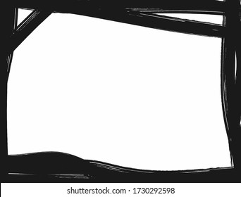 Rectangular Background Uneven Borders Drawn Brush Stock Vector (Royalty ...