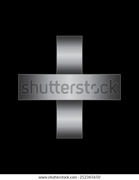 Rectangular Bent Metal Font Plus Sign Stock Vector (Royalty Free) 252365650 | Shutterstock