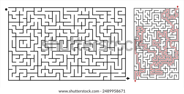 Rectangular Maze Game Medium Difficulty Vector Stock Vector (Royalty ...