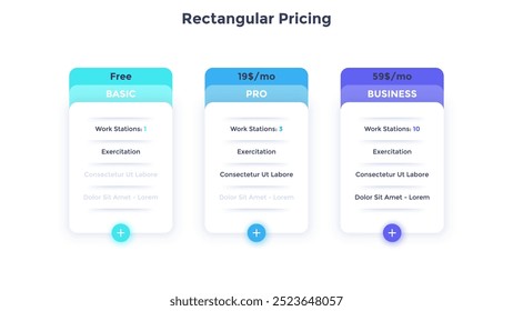 Three Rectangular Elements Linear Symbols Price Stock Vector (Royalty ...