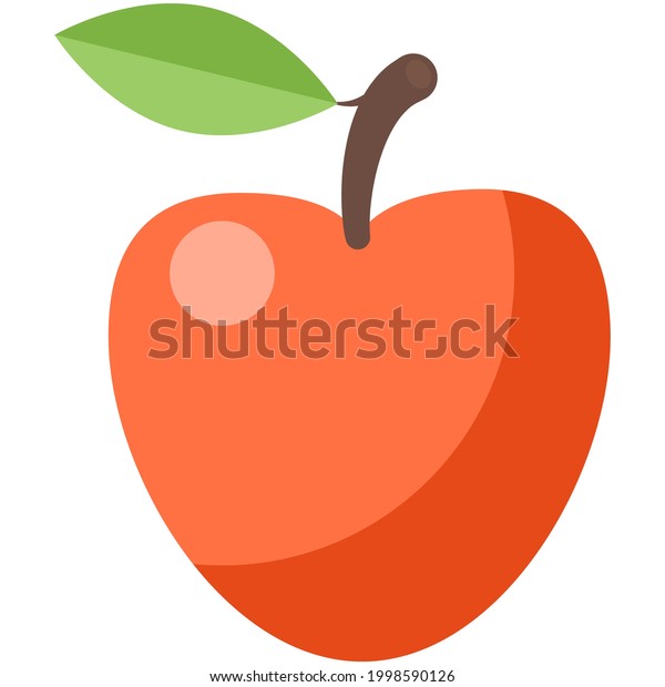Red Apple Fruit Leaf Vector Isolated Stock Vector (Royalty Free ...