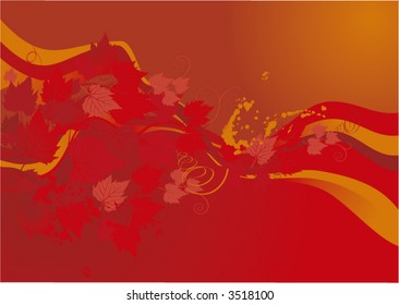 Red Background Vine Leaves Vector Stock Vector (Royalty Free) 3518100 ...