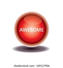 Red Button Awesome Icon Vector Illustration Stock Vector (Royalty Free ...