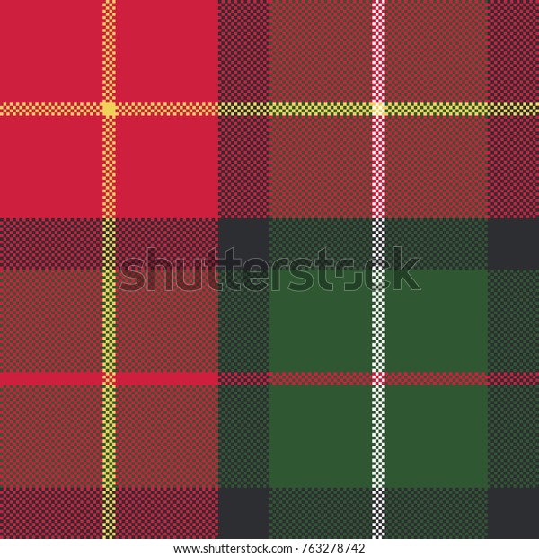 Red Classic Plaid Pixel Texture Seamless Stock Vector (Royalty Free ...