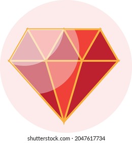 Red Color Ruby Diamond Stock Vector (Royalty Free) 2047617734 ...