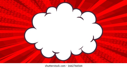 Red Comic Background Cloud Vector Illustration Stock Vector (Royalty ...