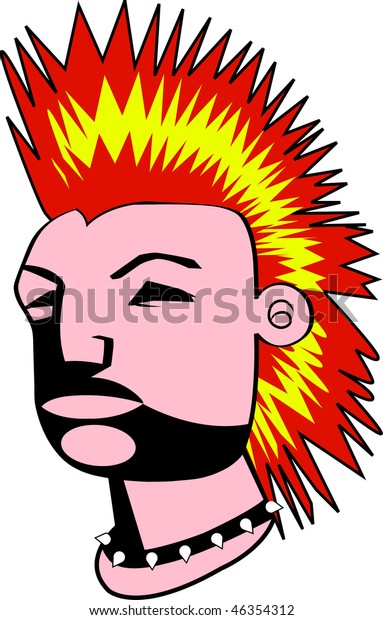 Red Crest Punk Stock Vector (Royalty Free) 46354312 | Shutterstock
