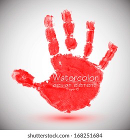 Red Handprint Vector Illustration Stock Vector (Royalty Free) 168251684 ...