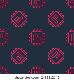 Red Line Computer Processor Microcircuits Cpu Stock Vector (Royalty Free) 2493312145 | Shutterstock