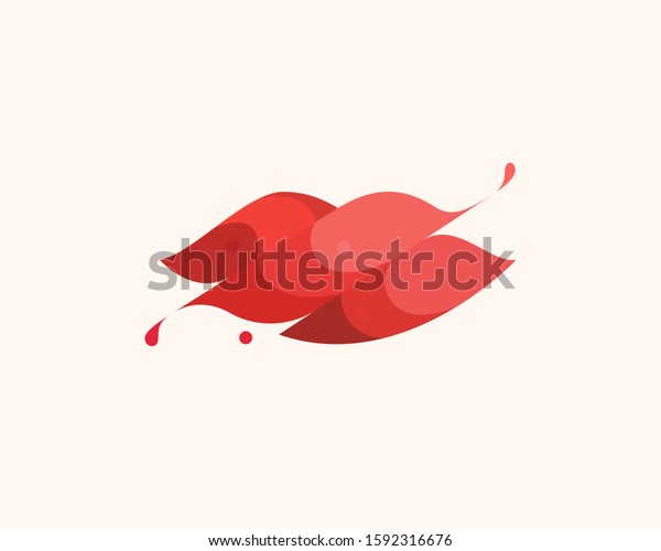 Red Lips Logo Design Vector Colorful Stock Vector (Royalty Free ...