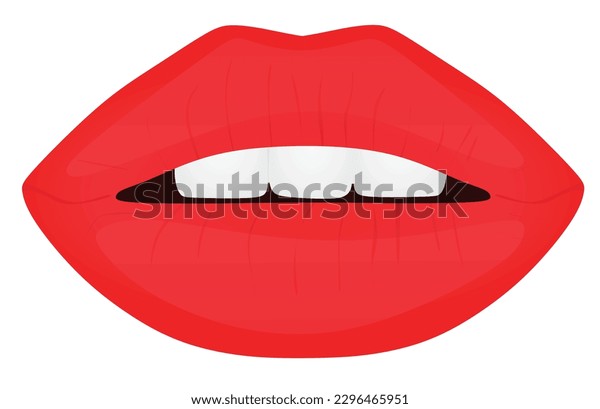 Red Lips Teeth Vector Stock Vector (Royalty Free) 2296465951 | Shutterstock