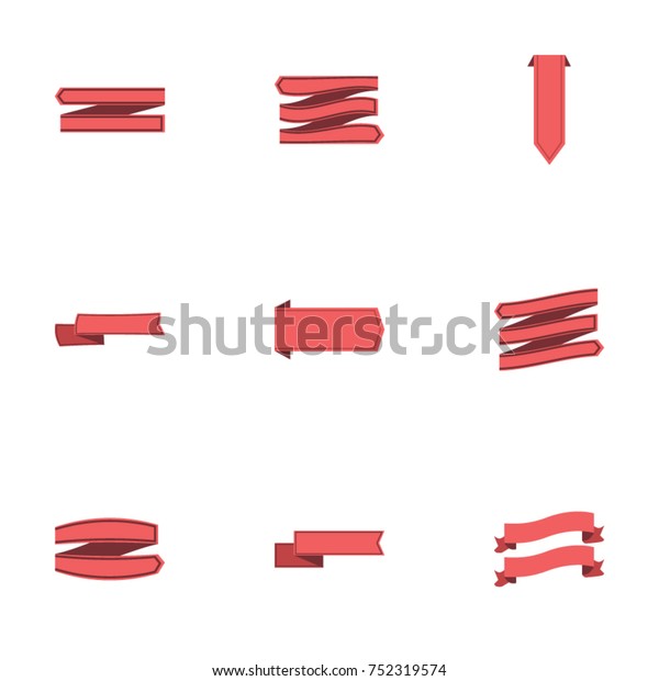 Red Ribbon Vector Collection Set Stock Vector (Royalty Free) 752319574 ...