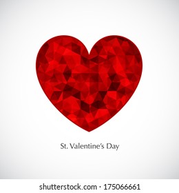 Red Ruby Vector Heart Shape Stock Vector (Royalty Free) 175066661 ...