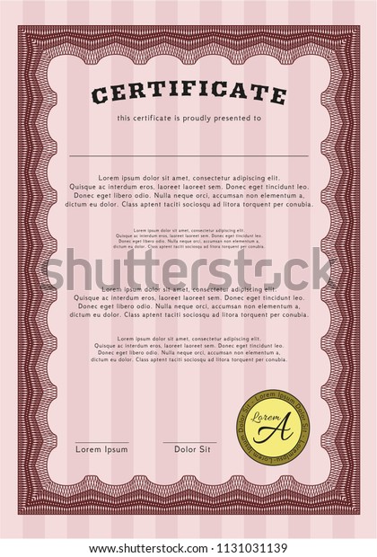 Red Sample Certificate Complex Background Detailed Stock Vector ...