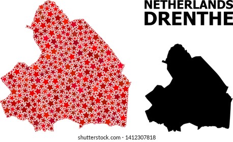 Red Star Mosaic Solid Map Drenthe Stock Vector (Royalty Free ...