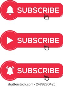 Red Subscribe Button Cursor Channel Stock Vector (Royalty Free) 2498280425 | Shutterstock