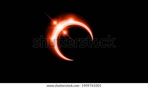 Red Sun Eclipse Fire On Dark Stock Vector (Royalty Free) 1909761001 ...