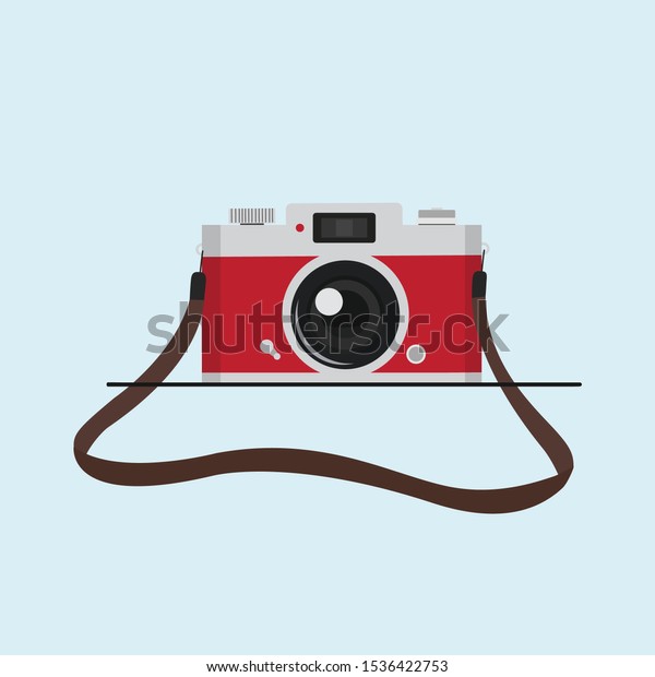 Red Vintage Camera Camera Strap Vector Stock Vector (Royalty Free ...