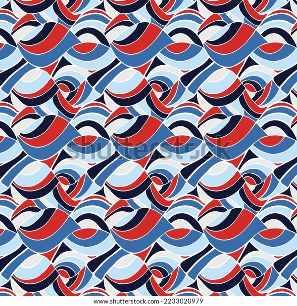 Red White Blue Repeating Pattern Stock Vector (Royalty Free) 2233020979 ...