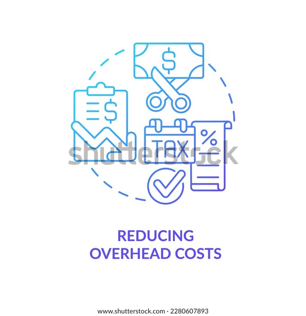 Reducing Overhead Costs Blue Gradient Concept Stock Vector (Royalty ...