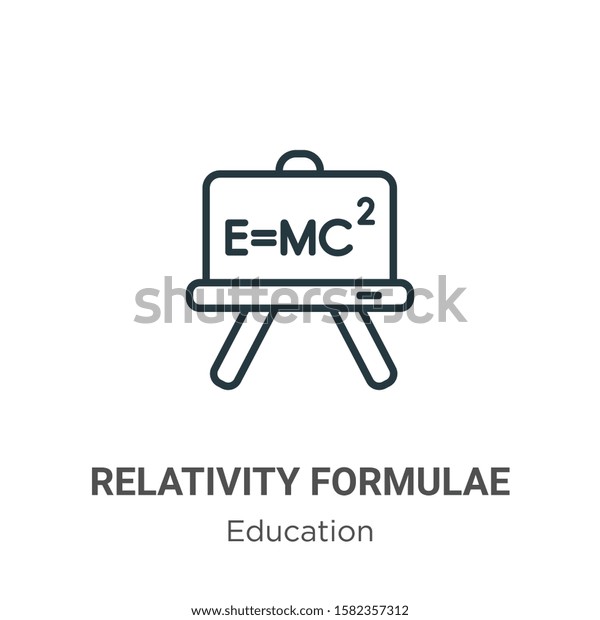 Relativity Formulae Outline Vector Icon Thin Stock Vector (Royalty Free ...