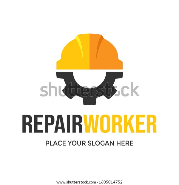 Repair Construction Worker Vector Logo Template Stock Vector (Royalty ...