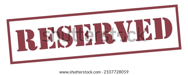 Reserved Vector Stamp White Isolated Stock Vector (Royalty Free ...