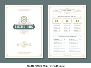 Restaurant Menu Design Label Vector Brochure Stock Vector (Royalty Free ...