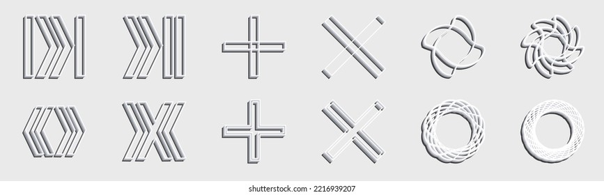 Retrofuturistic Y2k Geometry Design Elements Collection Stock Vector (Royalty Free) 2216939207 ...