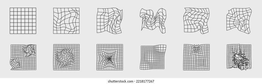 Retrofuturistic Y2k Geometry Design Elements Collection Stock Vector (Royalty Free) 2218177267 ...