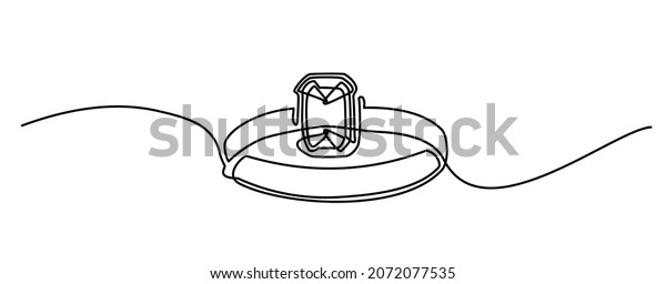 Ring Line Drawing Style Continuous Line Stock Vector (Royalty Free ...