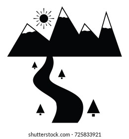 80,450 Forest River Wetlands Mountains Icon Royalty-Free Images, Stock ...