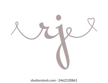 Rj Initial Wedding Monogram Calligraphy Vector Stock Vector (Royalty ...