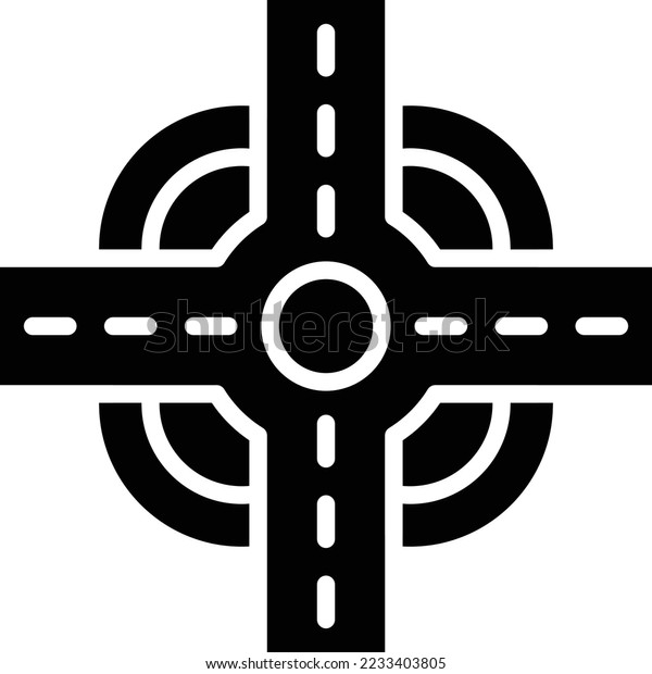 Road Intersection Vector Icon Design Illustration Stock Vector (Royalty ...