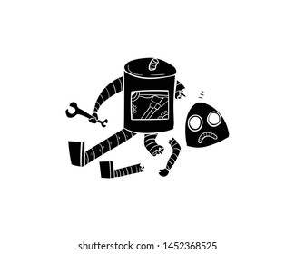 Robot Broken Vector Hand Drawing Stock Vector (Royalty Free) 1452368525 ...