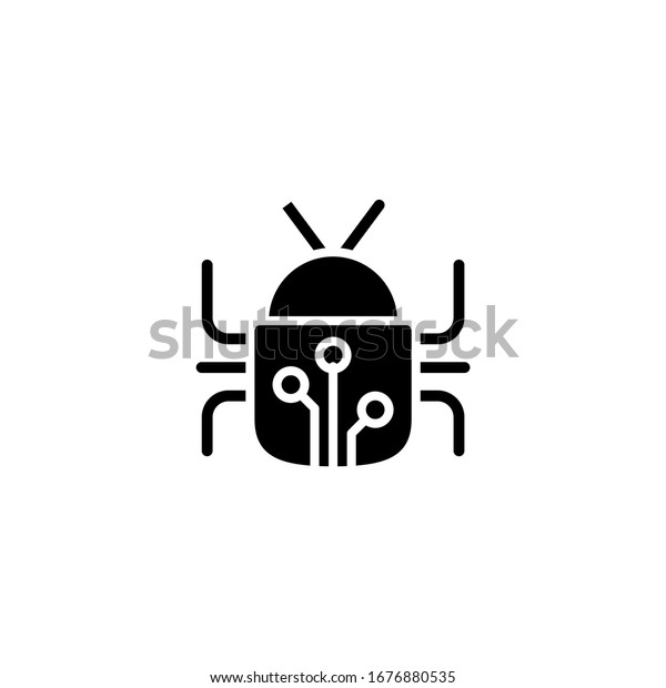 Robot Insect Icon Vector Black Solid Stock Vector (Royalty Free ...