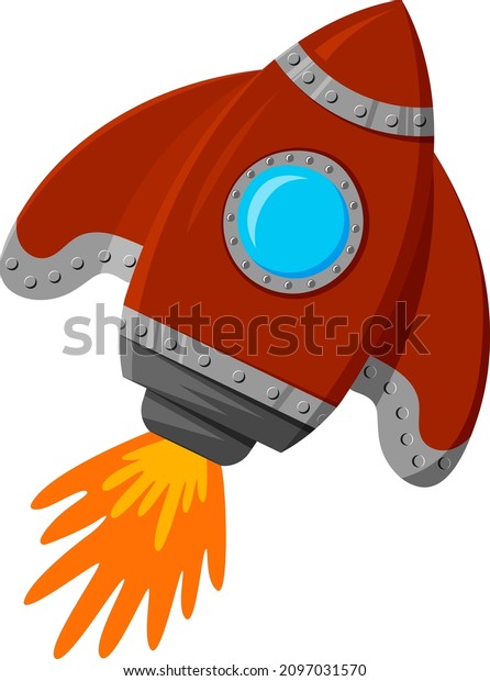 Rocket Taking Off Fire Vector Image Stock Vector (Royalty Free ...