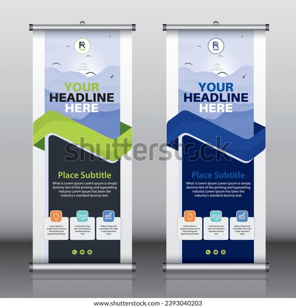 Roll Banner Design Template Vector Abstract Stock Vector (Royalty Free ...