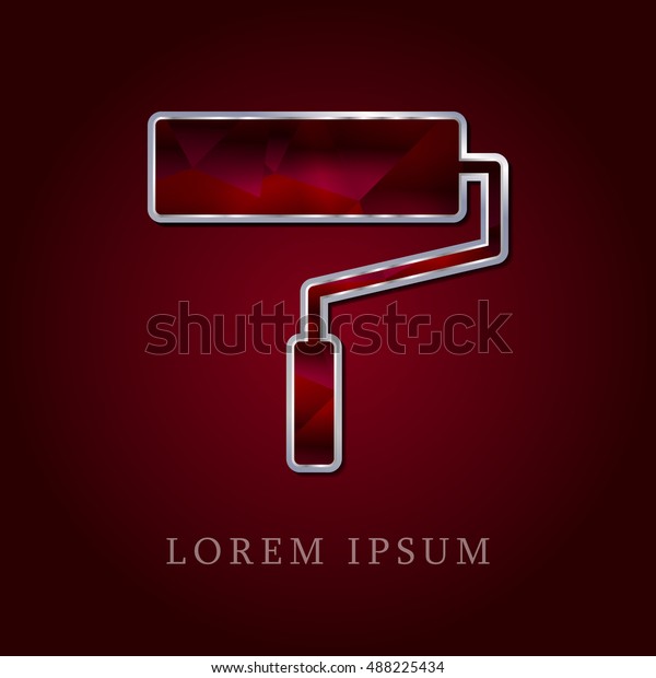 Roller Brush Red Crystal Ruby Silver Stock Vector (Royalty Free ...