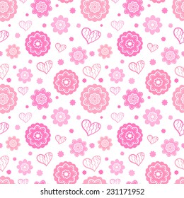 Romantic Seamless Pattern Tiling Vector Illustration Stock Vector (Royalty Free) 231171952 ...