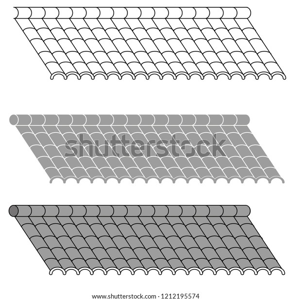 Rooftop Tile Shingles Vector Line Image Stock Vector (Royalty Free ...